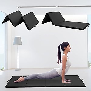 Tumbling Mats for Gymnastics for Home 4'X10'X2" Gym Exercise Pad with Carrying Handles Folding Exercise Mat for Yoga,Stretching,Workouts,Home Gym