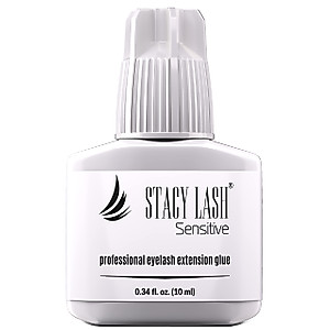 Sensitive Eyelash Extension Glue Stacy Lash 0.34fl.oz/10ml / 5-6 Sec Drying time/Retention – 4-5 Weeks/Black Adhesive/Professional Supplies