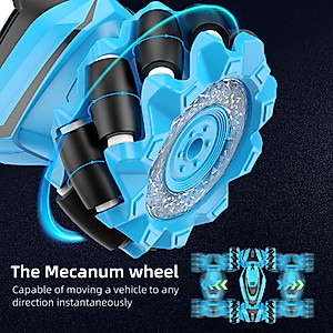 AONGAN Remote Control Car for Boys, High-Speed Stunt RC Cars with 360° Flips and Drifts, Gesture Control, 2.4Ghz Rechargeable RC Car - Perfect Christmas Birthday Gift for Kids Age 6+ Years Old (Blue)