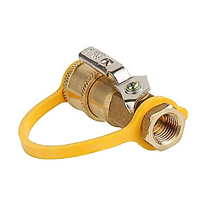 Solimeta 1/4" RV Propane Quick Connect Adapter, Propane or Natural Gas Quick Connect or Disconnect Kit, Hex Air Hose Fitting with Shutoff Valve