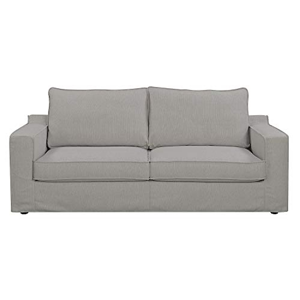 Serta Colton 85" Upholstered Living Room Sofa with Removable Slip Covers, Modern Track Arm Fabric Couch, Soft Comfortable Cushions, Linen Beige