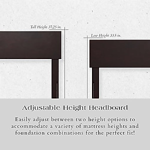 AFI Orlando Queen Size Headboard with Attachable Charger in Espresso