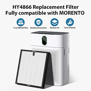 HY4866 True HEPA Air Purifier Replacement Filter Compatible with MORENTO HY4866 Air Purifier And YIOU M1 Air Cleaner, 4 Pack