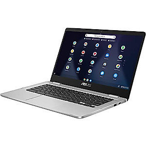 2022 Premium ASUS Thin Light Chromebook Laptop, 14" FHD Nano-Edge Display, Intel Celeron N3350 (Upto 2.4GHz), 4GB RAM, 32GB eMMC,Webcam, WiFi, Bluetooth, Long Hour Battery, Chrome OS +HubxcelAccessory