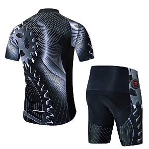JPOJPO Men Cycling Jersey Set Short Sleeve MTB Bike Clothing Team Downhill Cycling Shorts Suit