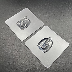 PEYZCNOK Adhesive Hooks, Heavy Duty Utility Hooks 20 lb(Max) Waterproof and Oilproof Removable, 20 Pack Seamless Hooks Reusable Wall Hook for Kitchen Bathroom Bedroom Office