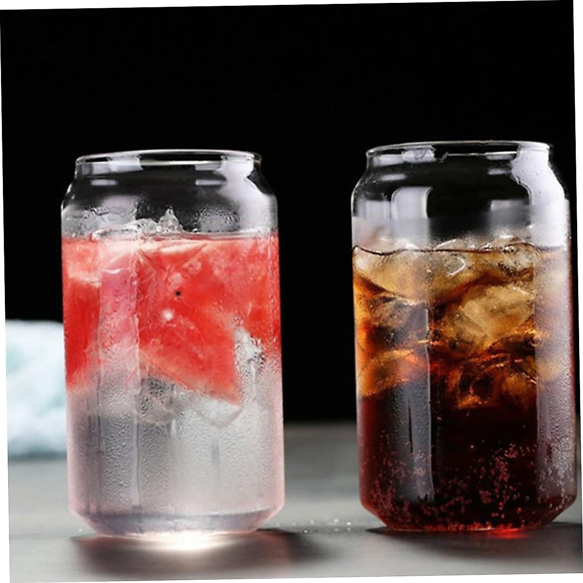 HAKIDZEL 2Pcs can cup glass cups beer mugs clear coffee mugs canned drinks glass drinking glasses vodka glasses Water Mug Ring-pull Can Shaped Cup household soda can golf cup beer can