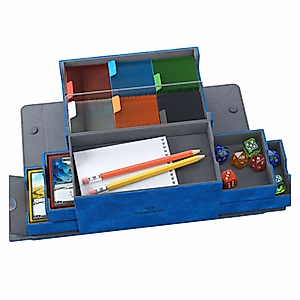 Gamegenic Game's Lair 600+ Convertible Deck Box | Double-Sleeved Card Storage | Premium Card Game Protector | Nexofyber Surface | Holds up to 600 Cards | Blue Color | Made, Various,GGS20087ML