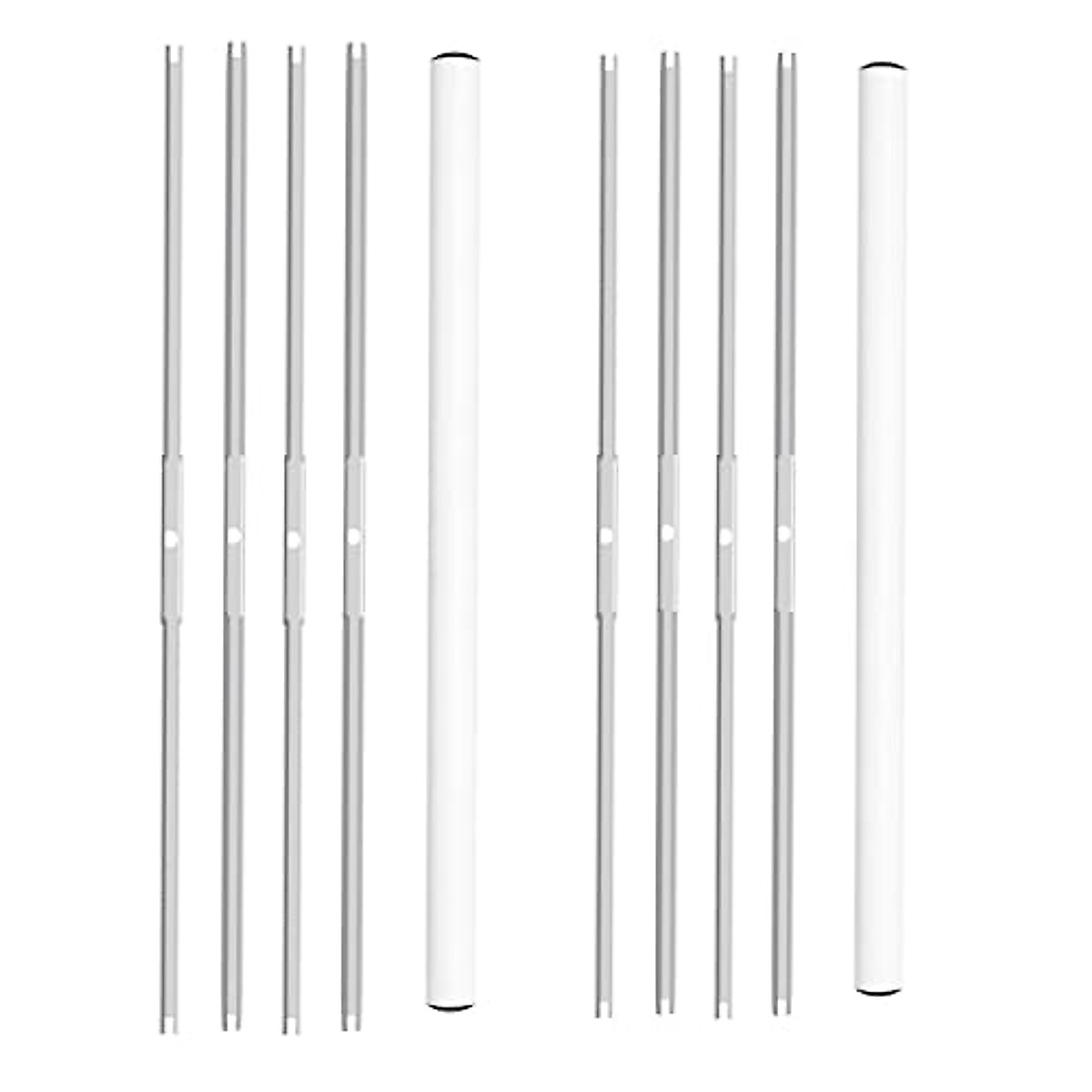 iPower 8-Pack Bowl Leaf Trimmer Replacement Stainless Spin Clean Cut Include 4 Serrated 4 Straight, Actual Length 13.4 Inches, 16'' Blades 8 Pcs