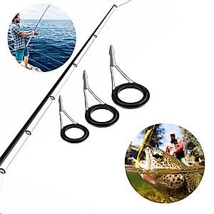 WMYCONGCONG 75 PCS Fishing Rod Guide Ceramics Tips Stainless Steel Carbon Spinning Fishing Rod Guides Spare Parts Repair Kit