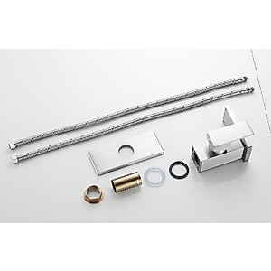 LOOPAN Led Waterfall Bathroom Faucet One Hole Single Handle,3 Colors Changing Waterfall Spout Brushed Nickel Faucet for Bathroom Sink Mount Vanity Faucet Lead-Free for Commercial Residentia