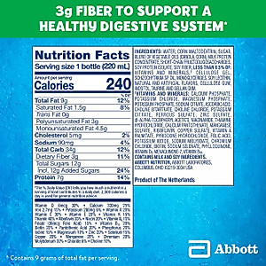 PediaSure Grow & Gain with Fiber, 3g Fiber to Support a Healthy Digestive System, Nutrients for Immune Support, Kids Nutritional Shake, DHA Omega-3, Non-GMO, Vanilla, 7.4 fl oz (Pack of 24)
