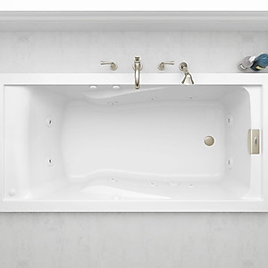 American Standard 7236VC.020 Evolution Deep Soak Whirlpool Bath Tub with Ever Clean and Hydro Massage System I, White, 6-Feet by 36-Inch