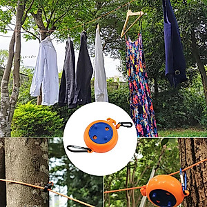 Mfingey 33 Foot Portable Adjustable Clothesline Multifunctional Travel and Camping Clothesline Scalable (Orange) 1pcs