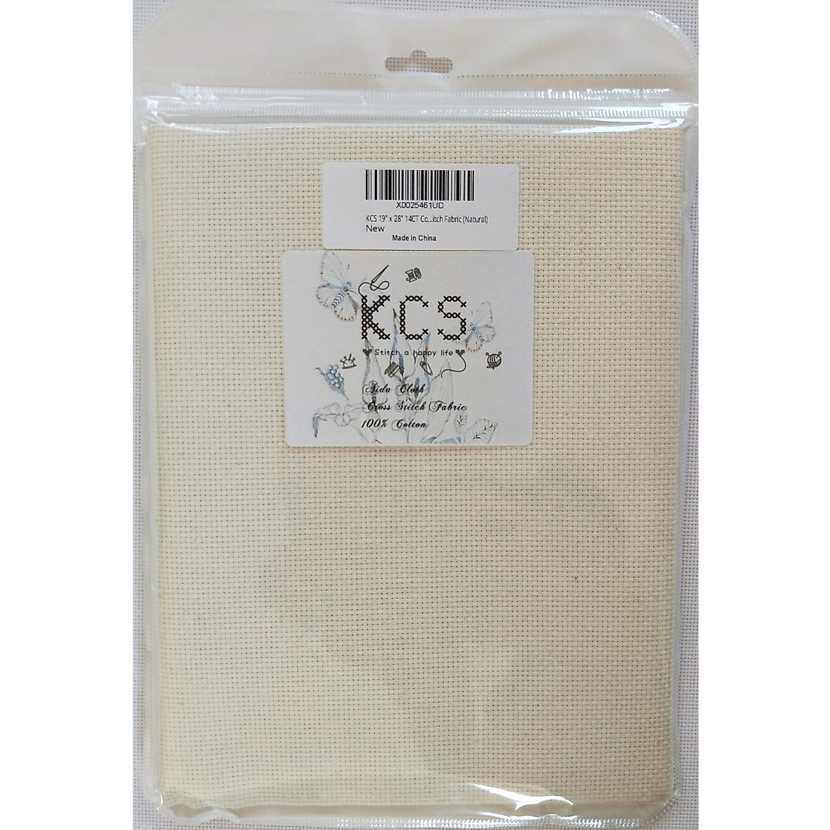 19" x 28" 14CT Counted Cotton Aida Cloth Cross Stitch Fabric (Natural)