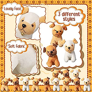 18 Pcs Mini Plush Dog Bulk Stuffed Animals Soft Small Stuffed Bear Puppy Cute Assorted Plush Puppy Dog Plush Toys Doll for Girl Boy Birthday Party Favor Gift Goodie Bag Fillers School (Dog)