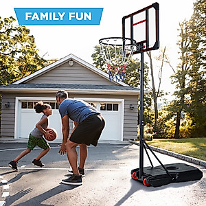 Best Choice Products Kids Height-Adjustable Basketball Hoop System, Portable Game w/Wheels, Fillable Base, 70.5in to 82.3in Height - Clear