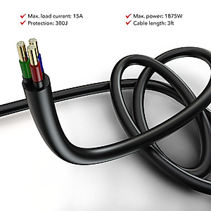 Geeni Surge 6-Outlet Smart Extension Cord, Surge Protector and Cord Extender, Works with Alexa, Google Assistant, Requires 2.4 GHz WiFi, 3 Feet