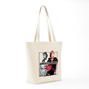 CafePress I Love Lucy Monday Vs. Friday Tote Bag Natural Canvas Tote Bag, Reusable Shopping Bag