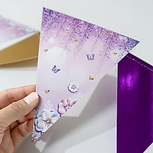 Gold Lavender Party Decoartions for Girls Golden Purple White 13th 16th 18th Birthday Garland Banner Backdrop Streamer Decor for Coming of Age Quinceanera Princess Theme Wedding Bridal Baby Shower Party Supplies