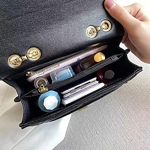 Nother Crossbody Bags for Women Quilted Shoulder Purses and Handbags Lattice Texture with Chain Strap (Black)