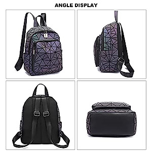 Luminous Geometric Backpacks Women Purses and Handbags Holographic Reflective Bags Iridescent Backpack A1