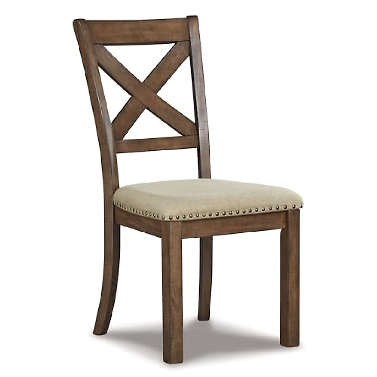 Signature Design by Ashley Moriville Modern Farmhouse 19" Upholstered Dining Room Chair, 2 Count, Brown