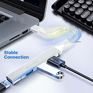 USB Port hub USB Hub 4 in 1, USB to USB 3.0 USB 2.0,4 Ports Portable USB Splitter Mini USB Docking Station Compatible with MacBook,iPad Pro,Dell HP Laptop,Phones