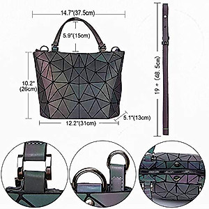 Geometric Luminous Purses and Handbags Holographic Reflective Crossbody Bag Wallet Flash Rainbow Tote NO.1P