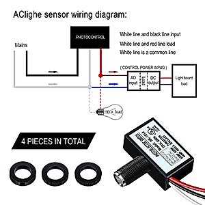 4 Pack 120V AC Photoelectric Switch Light Control Sensor Button Switch with Automatic Illumination Detection Circuit,Dusk to Dawn Senso