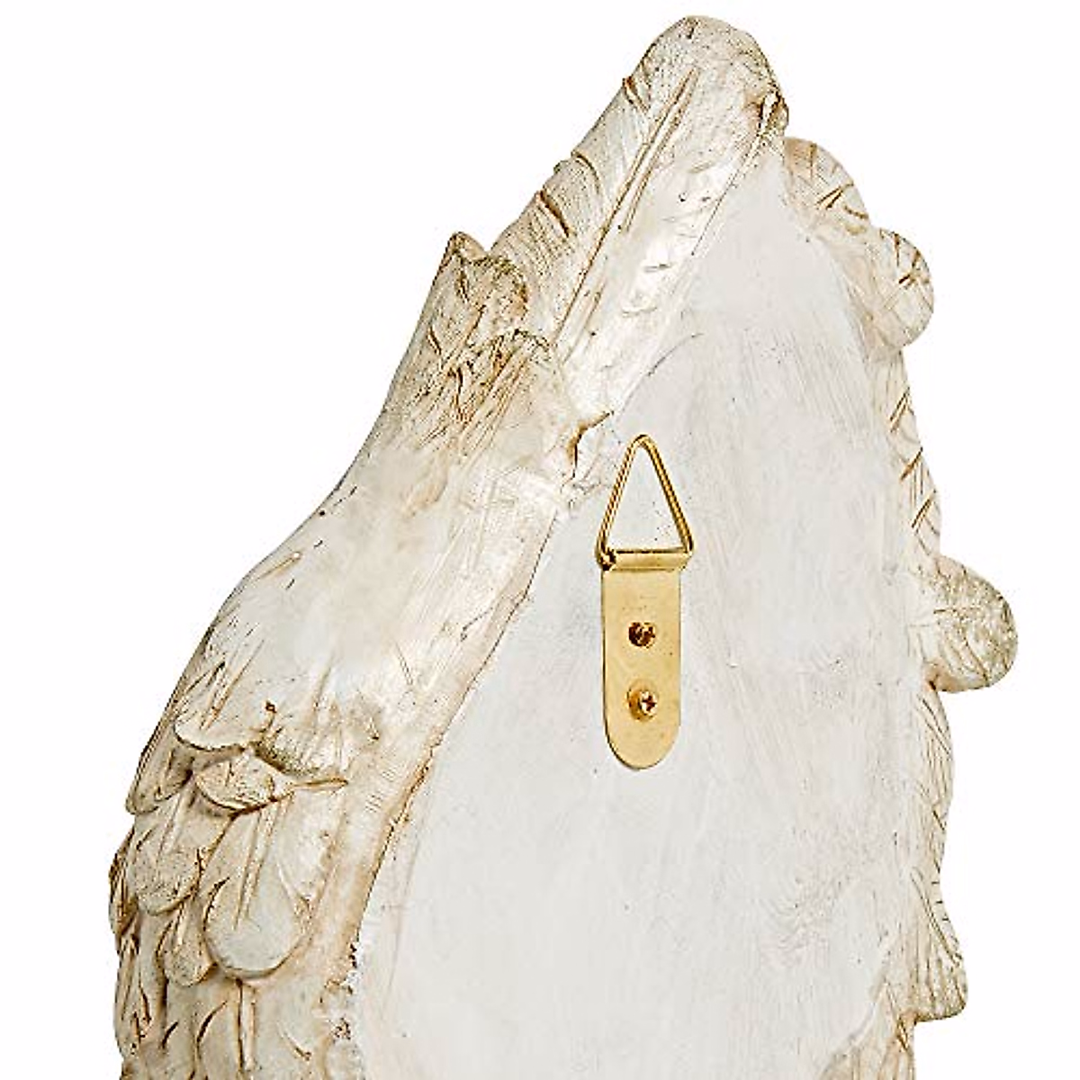 WHW Whole House Worlds Grand Tour Angel Wings, Vintage Style, Set of 2, Antique White, Artisinal Design, Hand Crafted, Bas Relief Sculptures, 21.75 Inches Tall