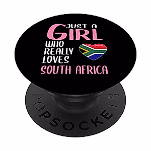 Womens Travel Gift Just A Girl Who Really Loves South Africa PopSockets PopGrip: Swappable Grip for Phones & Tablets