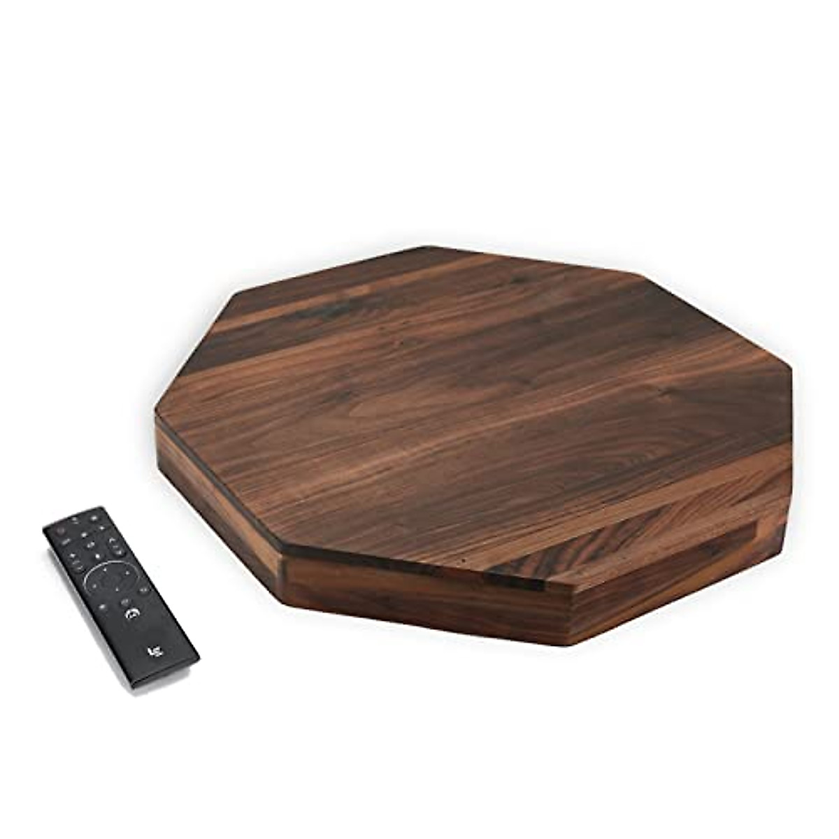 MAGIGO 16 Inches Extra Large Octagonal Black Walnut Wood Ottoman Tray with Handles, Serve Tea, Coffee Classic Wooden Decorative Serving Tray