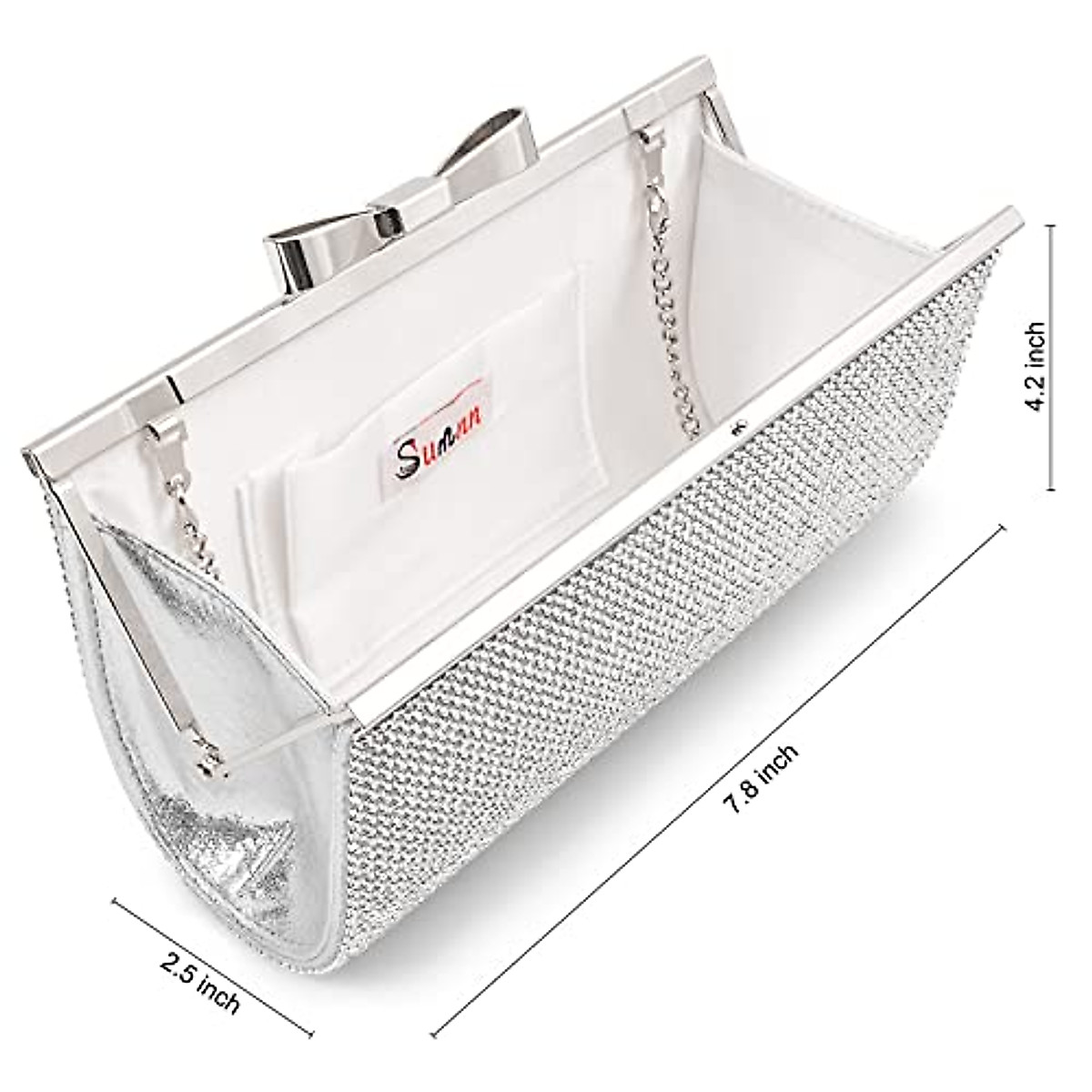 Sumnn Evening Clutch Bag Cocktail Prom Sparkly Rhinestone Crystal Bride and Bridesmaid Wedding Party Formal Purses for Women