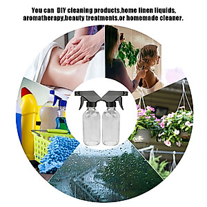 Maredash Clear Spray Bottles, Clear Glass Storage Bottle w/Black Trigger Sprayer & Labels & Lids, Refillable Container for Water, Essential Oils, Cleaning Products, etc (8 oz, 6 Pcs)…