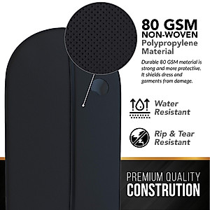 Your Bags Black Garment Bag as Dress Cover or Suit Bag for Travel - 40" x 24" Garment Bags for Travel - Garment Bags for Hanging Clothes and Closet Storage - Dress Travel Garment Bag for Men & Women