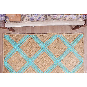 Narayan Rug Natural Jute Hand Braided Diamond Pattern Rug Bohemian Rug Decor Rug Handwoven Rug Custom Rug Decorative Rug