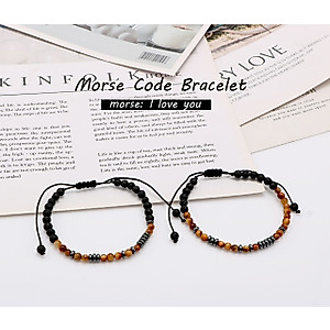 Yiyang Unbiological Sister Gifts for Women Friendship Bracelet Morse Code Bracelet Best Friend Birthday Christmas Gifts for Women Soul Sister Best Friend Bracelet I Love You Funny Gifts