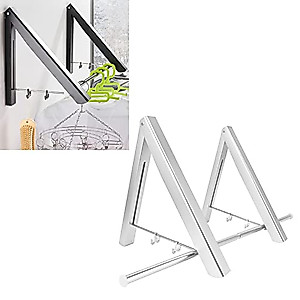 Retractable Clothes Hanger, Retractable Clothes Drying Rack Recessed Design Strong Load Bearing Wall Mounted Thickened for Bathroom for Office (Silver)