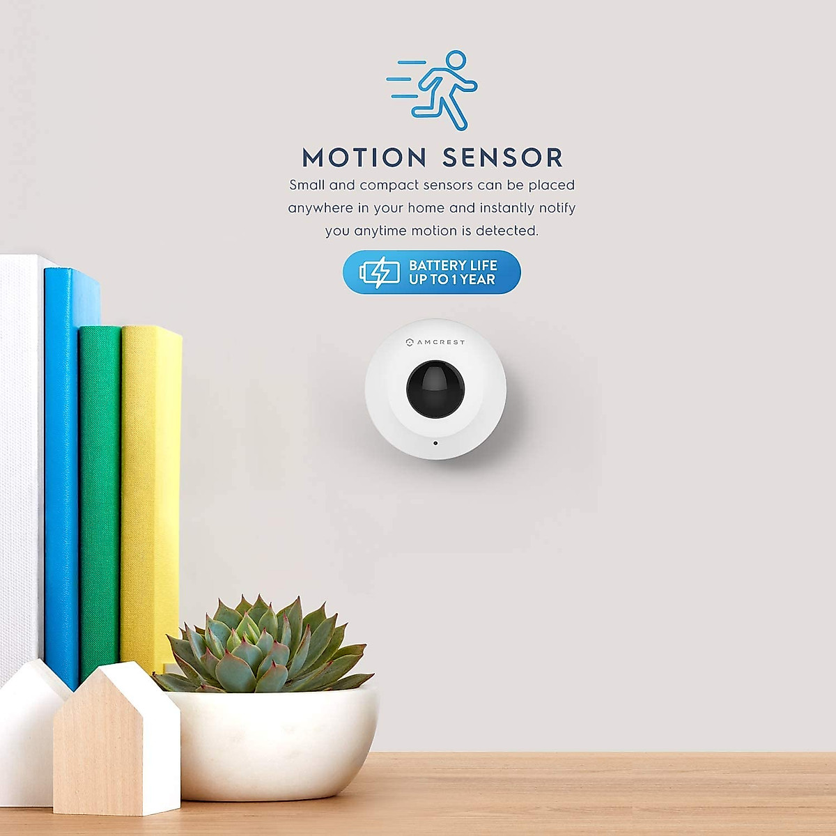 Amcrest Home Security System, DIY Smart Home Alarm System for Home with No Monthly Fees, Remote Arm/Disarm & Phone App Alerts, 4 Pieces-Kit (PIR Motion Sensor, Door Window Sensor, Alarm Hub)