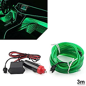 GZYF Car Interior LED Strip Light, Interior Car Lights, 3M Atmosphere Light, Accessory Light Interior Decoration for Automotive Trucks SUVs ATVs RVs Trailers, Green