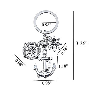 PHAETON 20PCS Anchor Keychains Ocean Themed Party Favor Wedding Favors Earth Travel Jewelry Gift For Man