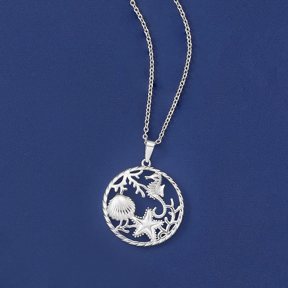 Ross-Simons Sterling Sea Life Pendant Necklace