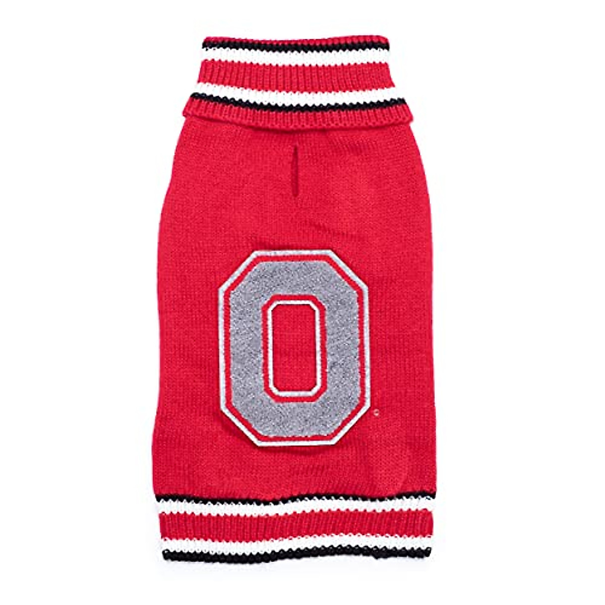 The License House Ohio State Buckeyes Dog Block O Pullover Turtleneck, Warm Pullover Fleece Dog Sweater, Winter Dog Clothes - Large, Red