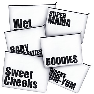 Set of 6 Diaper Bag Organizing Pouches Travel Diaper Bag Pouches Waterproof Diaper Organizer Bags Diaper Bag Insert Small Dry Wet Bag for Baby Necessities Diaper Backpack Organization