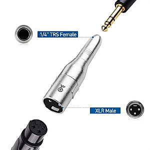 Cable Matters 2-Pack XLR to 1/4 Adapter (1/4 to XLR Adapter)