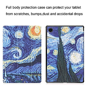 UUcovers Case for Samsung Galaxy Tab A8 10.5" (2022) (SM-X200/X205/X207) Magnetic Cover with Auto Sleep/Wake Multi-Angle Stand Lightweight PU Leather Hard Back Shockproof Shell,Van Gogh, Starry Night