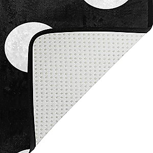 ALAZA Lovely Polka Dot Black Non Slip Area Rug 5' x 7' for Living Dinning Room Bedroom Kitchen Hallway Office Modern Home Decorative