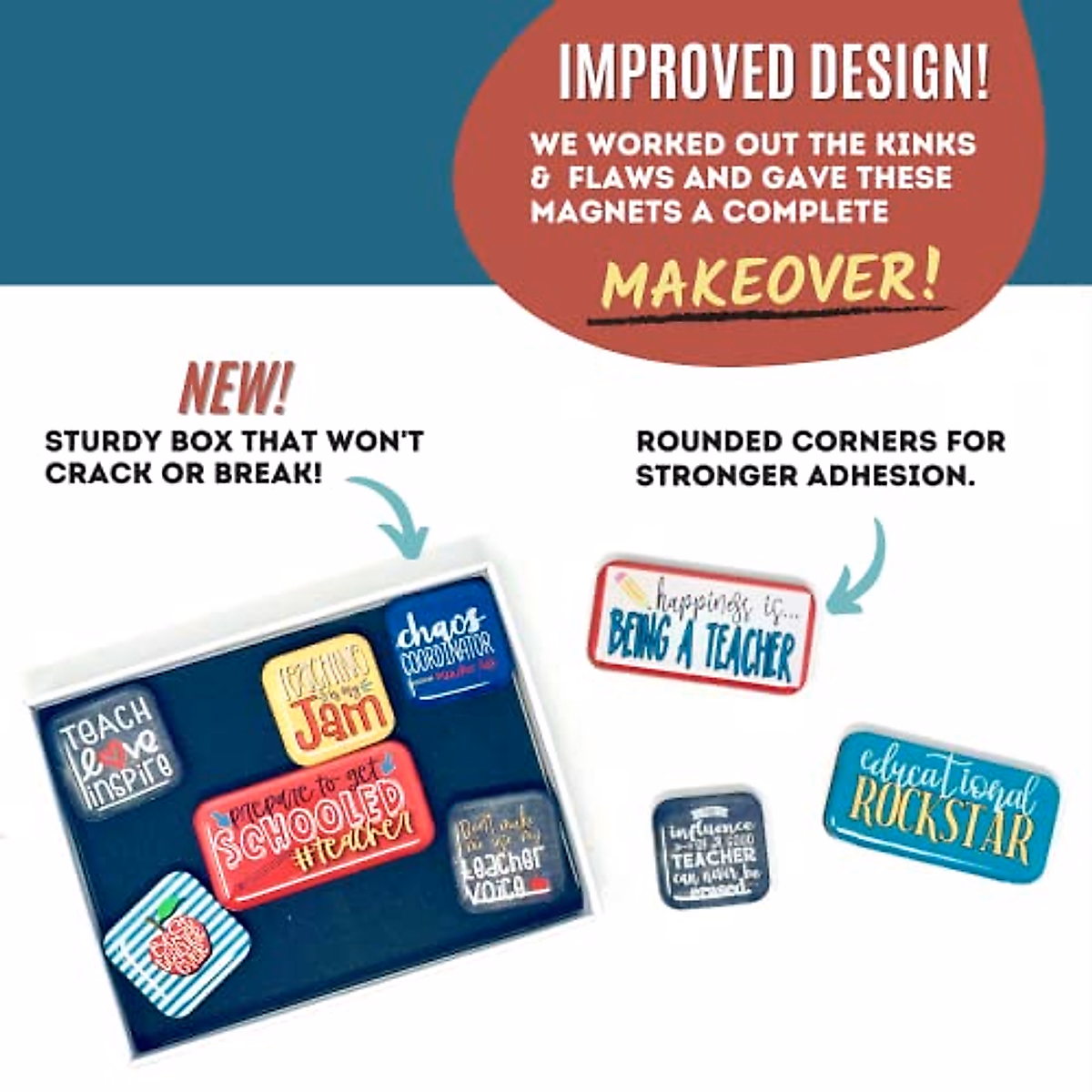 Cute Magnet Gift Sets for Teachers Women - Refrigerator Magnets - Great gifts for Teacher, Teaching Assistant, Aide for Teacher Appreciation Week, Birthday Present