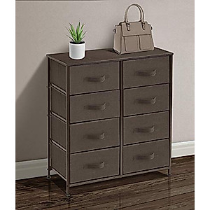Sorbus Dresser with 8 Drawers - Furniture Storage Chest Tower Unit for Bedroom, Hallway, Closet, Office Organization - Steel Frame, Wood Top, Easy Pull Fabric Bins (Brown)